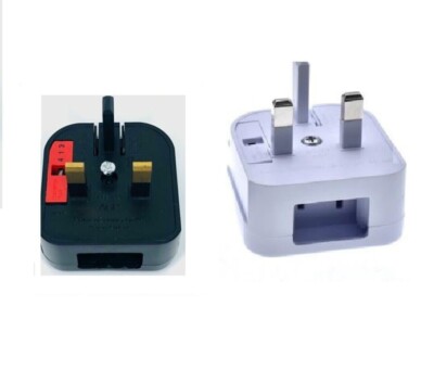 US To UK Converter Plug Adapter 2 Pin To UK 3 Pin Fused plug Sockets ...