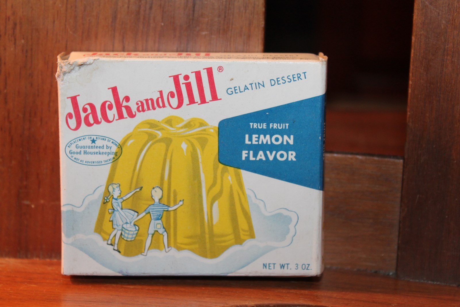 Vintage Jack & Jill Lemon Jello Gellatin Empty Sample Box About 1"x3-1/ ...