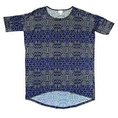 NWT Lularoe SMALL Irma SOLID Blue Floral Slinky Tunic Top | eBay