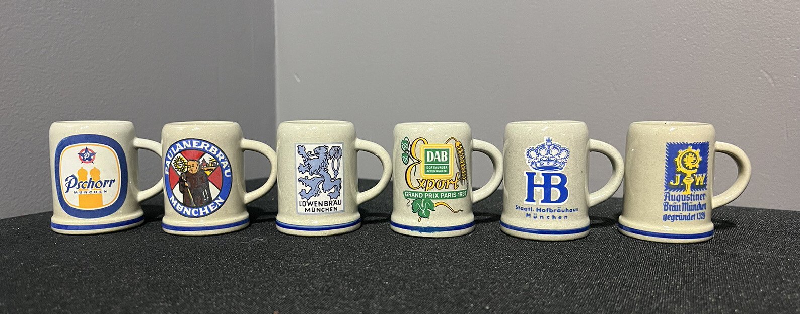 Set Of 6 Mini Beer Stein Shot Glasses Free Shipping! | eBay