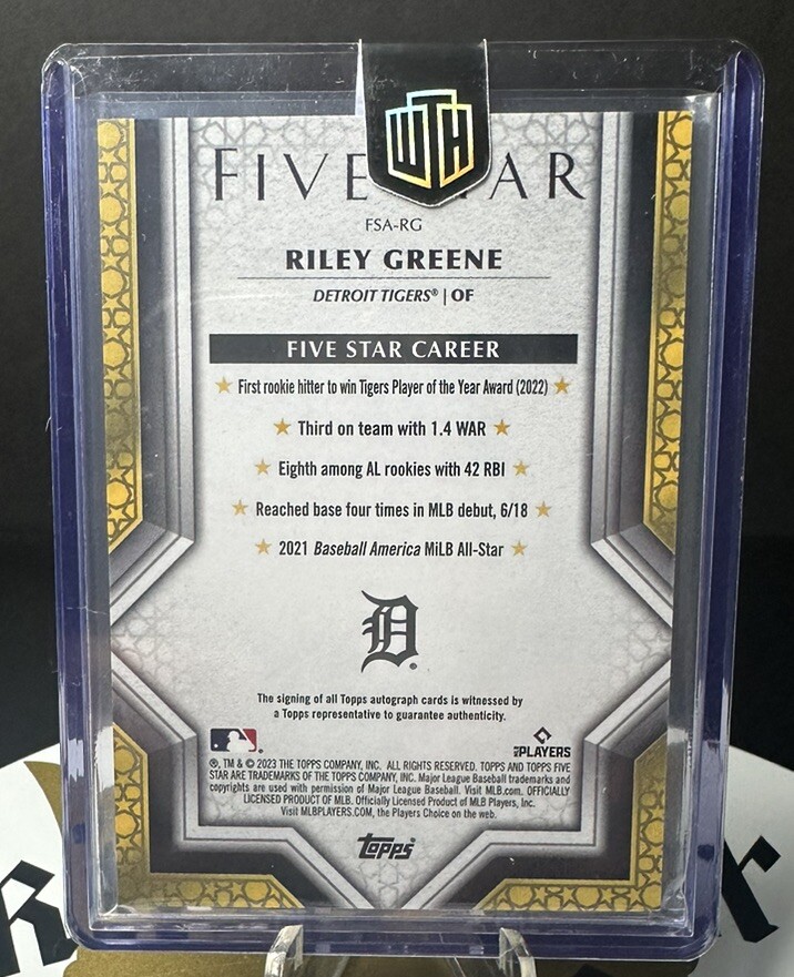 2023 Topps Five Star Riley Greene Rookie Autograph!! Detroit Tigers ...