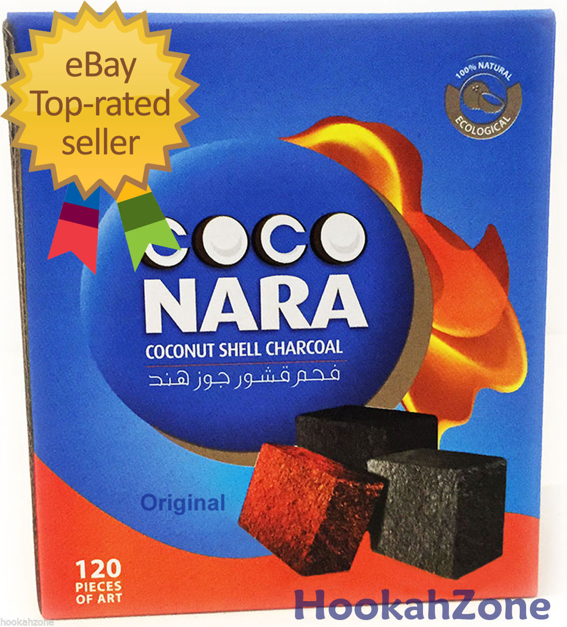 1200 Pcs Coco Nara Charcoal Natural Coconut Hookah Coal CocoNara 120 ...