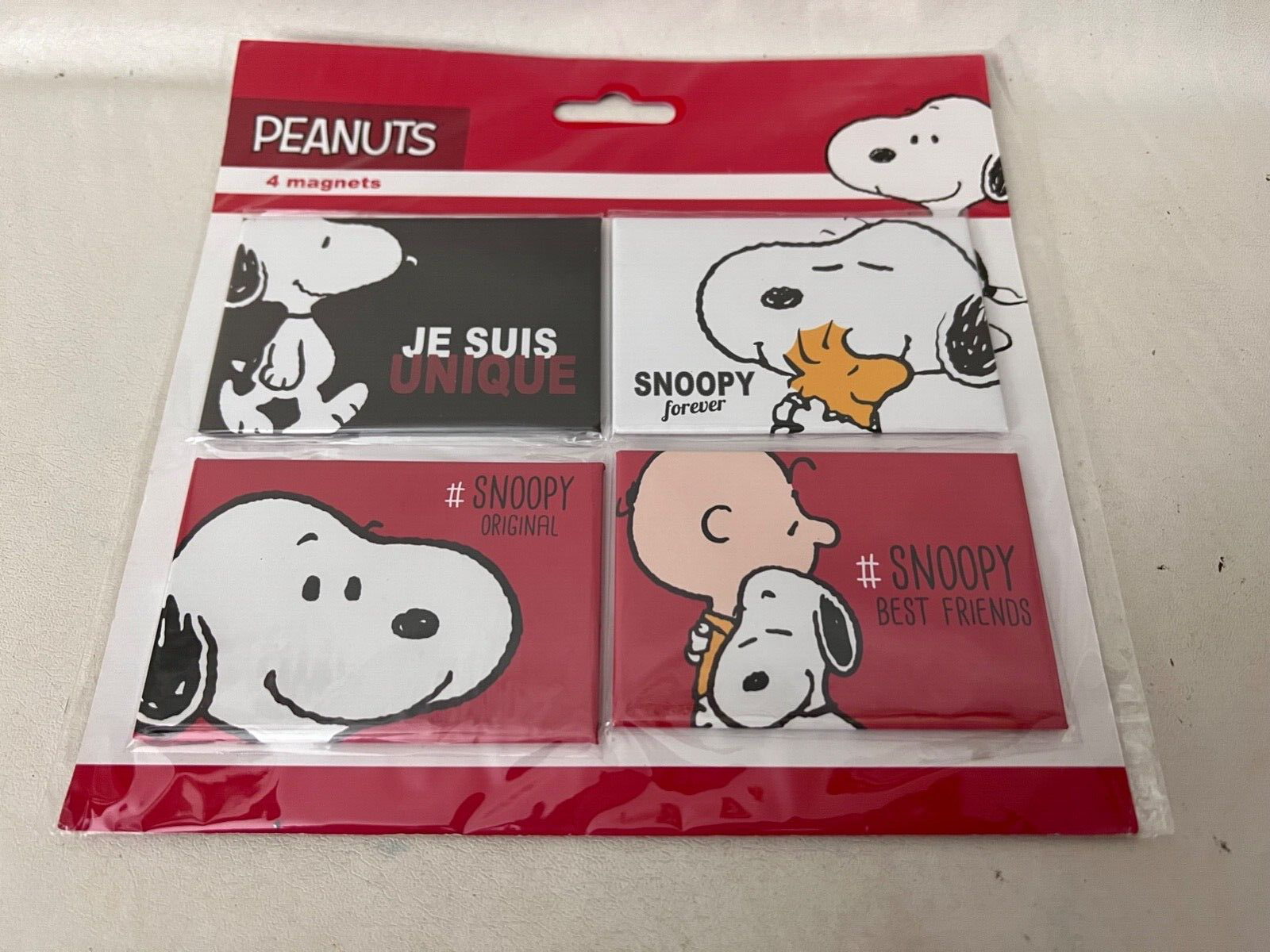 Peanuts Snoopy Magnets 4 Pk 3" x 2" Best Friends Woodstock & Charlie ...