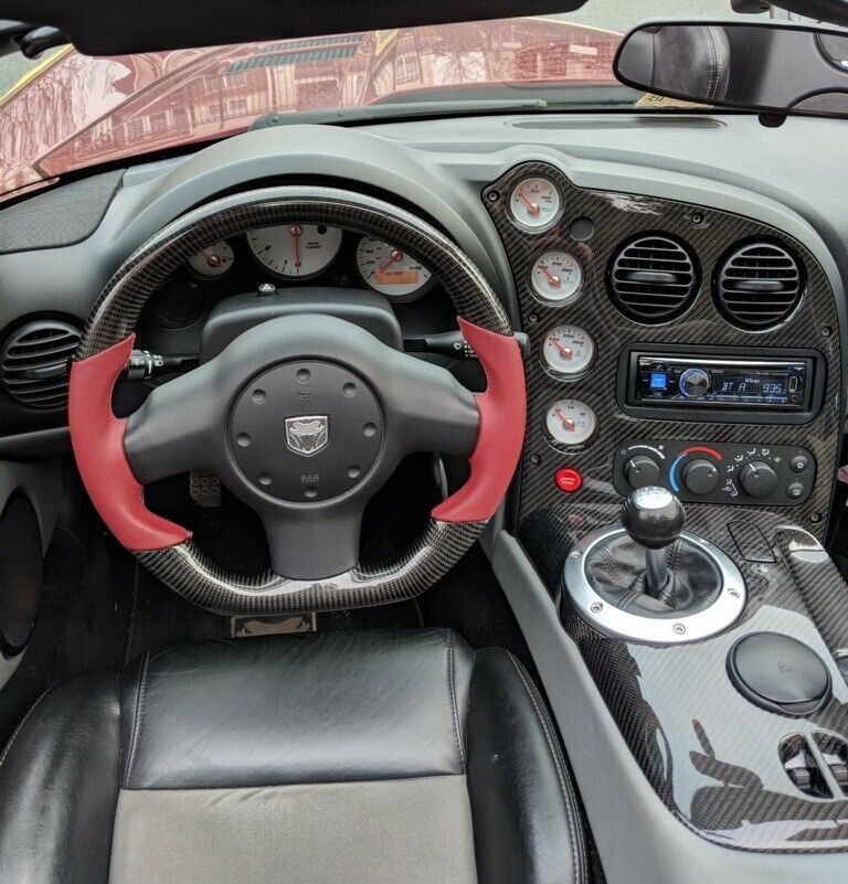 Dodge Viper Gen3 Gen4 Real carbon steering wheel color Ring Stitching ...