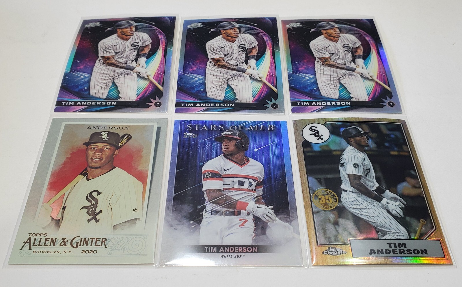(6) TIM ANDERSON Insert Lot 2020 Topps Chrome Cosmic Ref A&G Foil 1987 ...