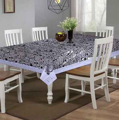 Waterproof Table Circle Print Dining Table Cover 6 Seater Cloth 90x60 ...