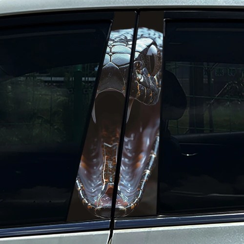 2x Black Snake Gold Snake Viper Car Door B Pillar Decals Center Column ...