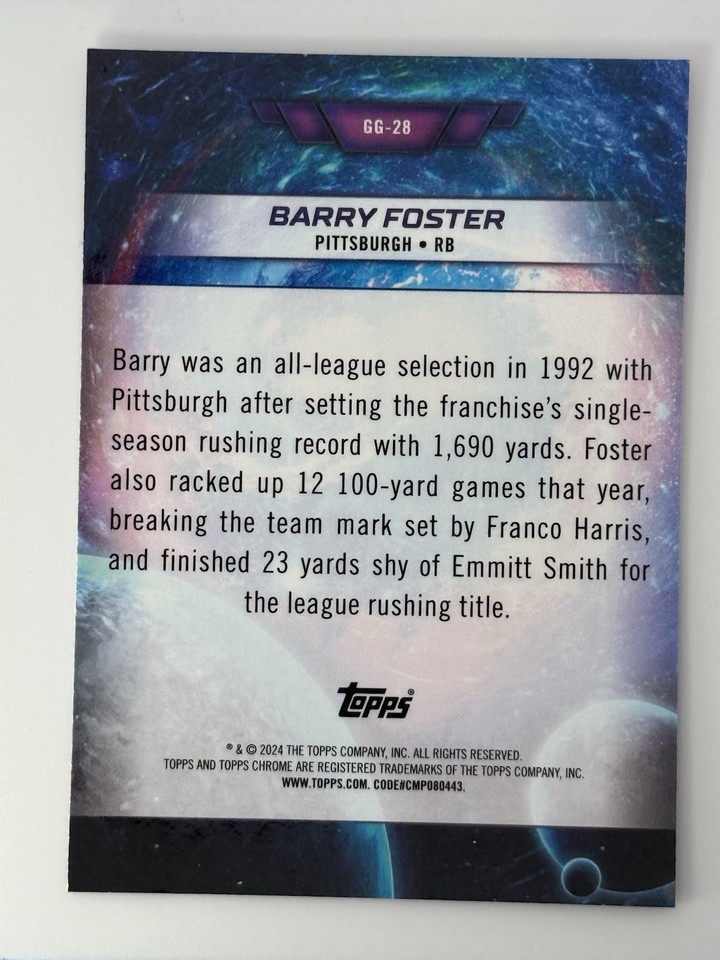 2024 Topps Cosmic Chrome Football Galaxy Greats - GG-28 Barry Foster | eBay