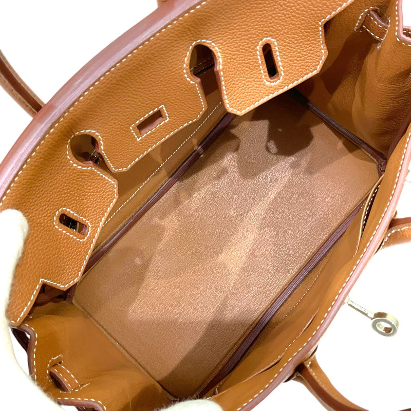 HERMES Birkin 25 Z Stamp Togo Leather Gold Silver Hardware Handbag Box ...