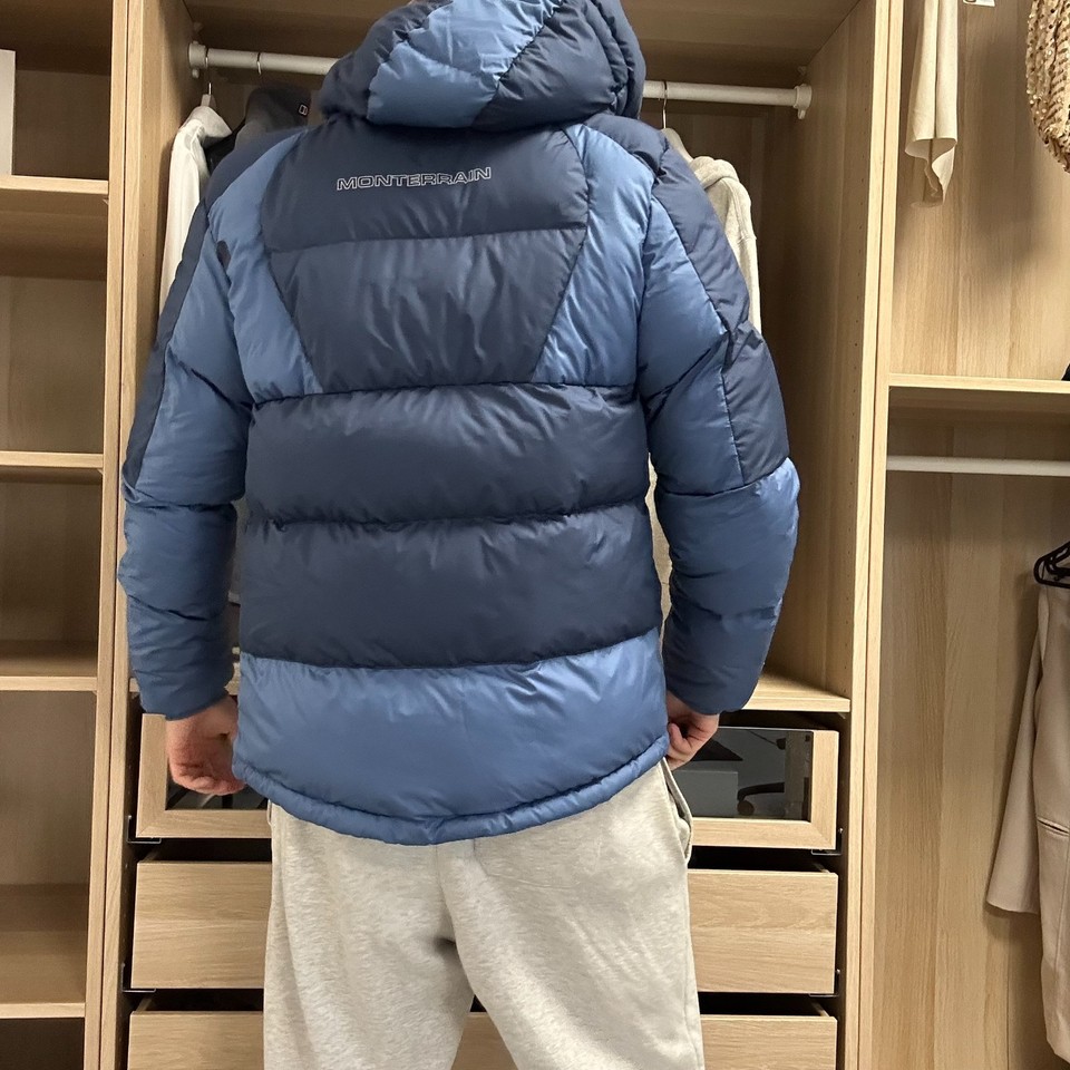 Monterrain Mens Explorer Down Puffer Jacket 700 Blue Navy Size XL Outdoor | eBay UK