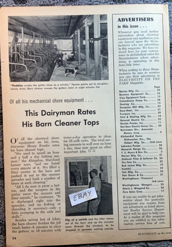 1960 Magazine Article. Henry Pouska. Abingdon, Maryland. Dairyman | eBay