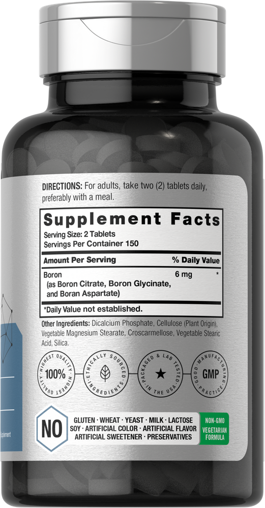 Triple Boron Complex 6 mg Supplement | 300 Tablets | Triple Action | by ...