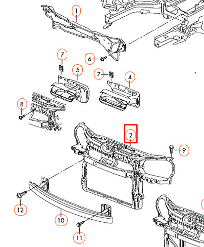 NEU VW POLO MK4 FRONTKÜHLER SLAM -PANEL -UNTERSTÜTZUNG 6Q0805588S ...