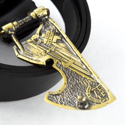 Brass belt buckle Ax of God, Medieval style buckle, Solid brass axe ...