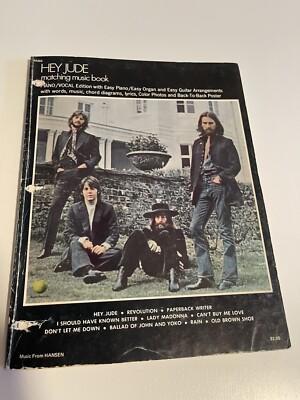 The Beatles Hey Jude Matching Music Book w/two Sided Poster | eBay