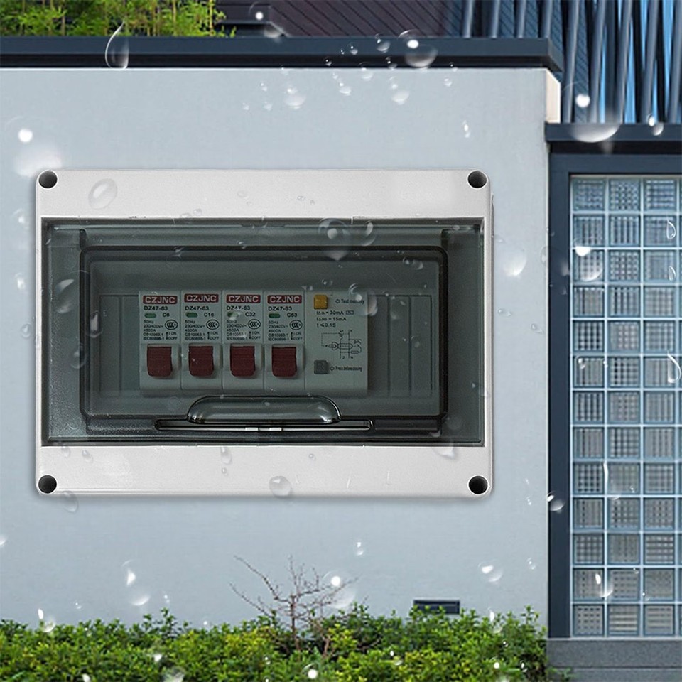 Garage Shed Camper Van Consumer Unit Fuse Box with RCD & 3xMCB Circuit ...