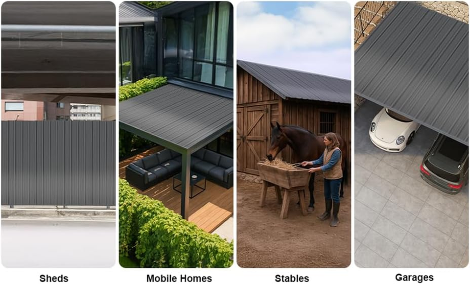 4 Pcs Metal Roofing Panels 45.2" X 17.72" Corrugated Galvanized Steel ...