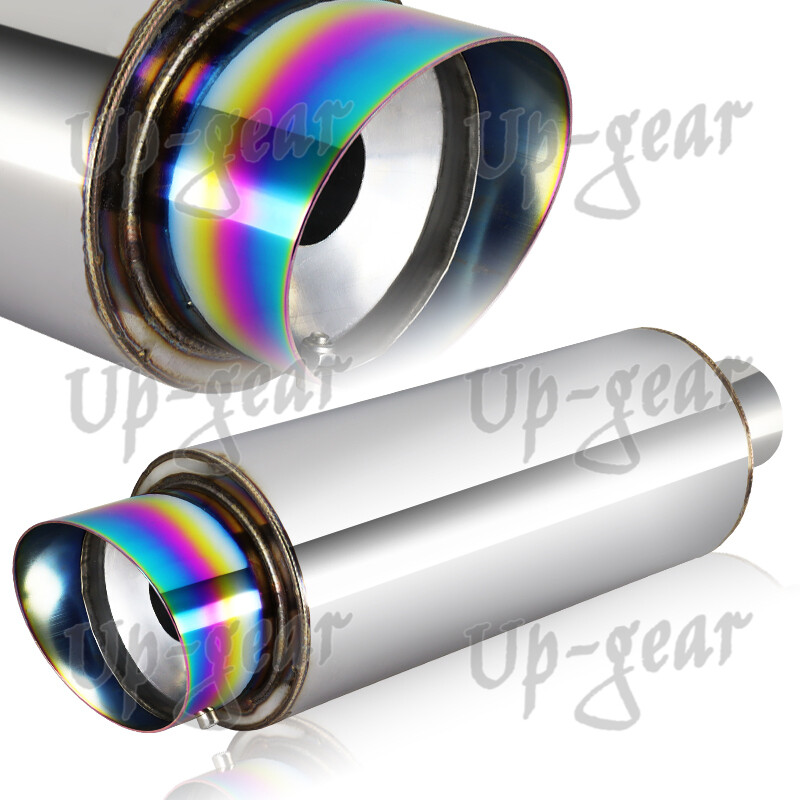 4" Fireball Rainbow Burnt Tip Stainless Exhaust Muffler 2.5" Inlet ...