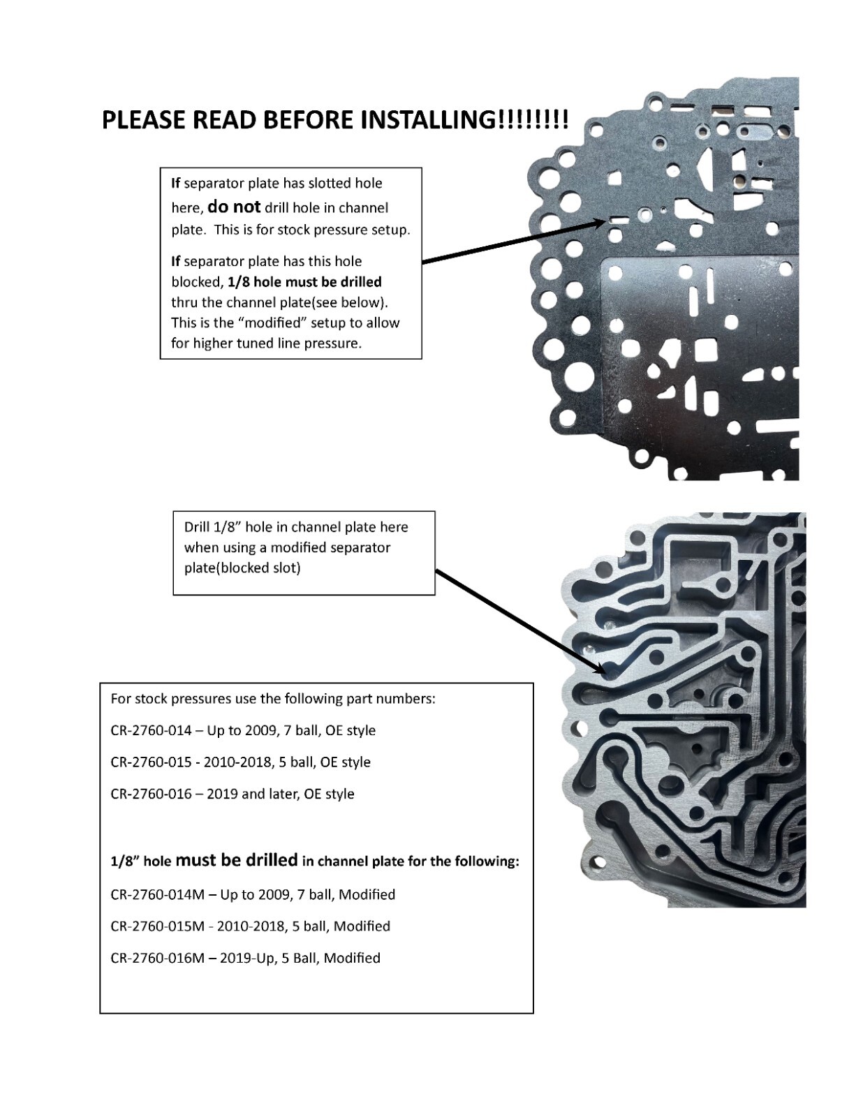 68RFE Valve Body Separator Plate With Gaskets, 2019-Up, Blocked Plate ...