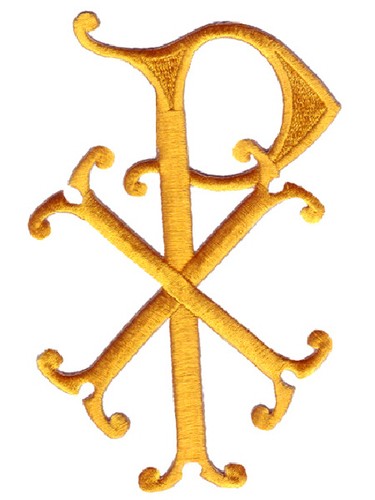 Chi-Rho Christogram Yellow Gold Embroidered Iron On Symbol Emblem Patch ...