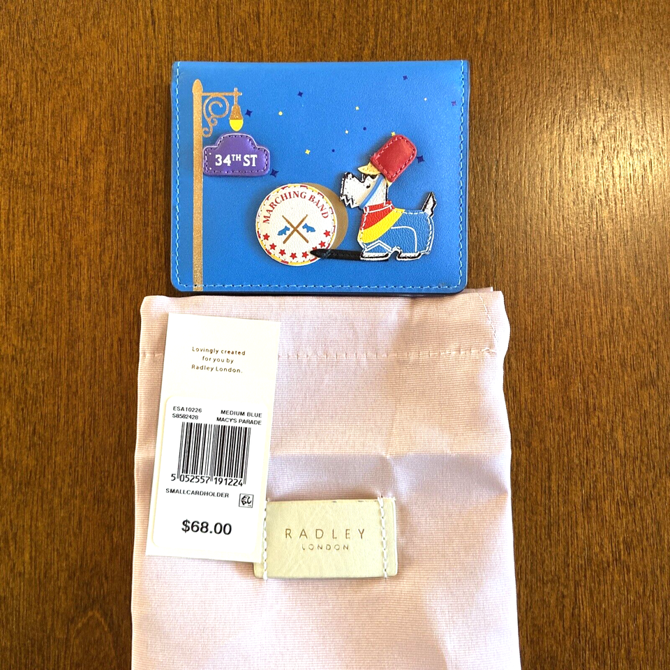 RADLEY LONDON Leather Parade Small Card Case Holder Blue NWT $68 | eBay