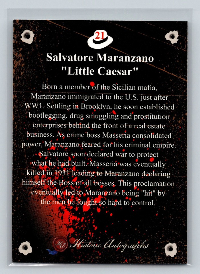 Salvatore Maranzano Little Caesar 2016 Historic Autographs The Mob #21 ...