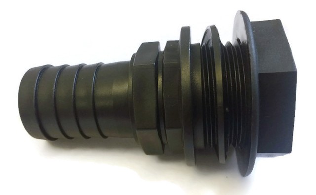 Large Flange Water Butt Hose Connector Straight 1" Thread X 30mm Hose ...