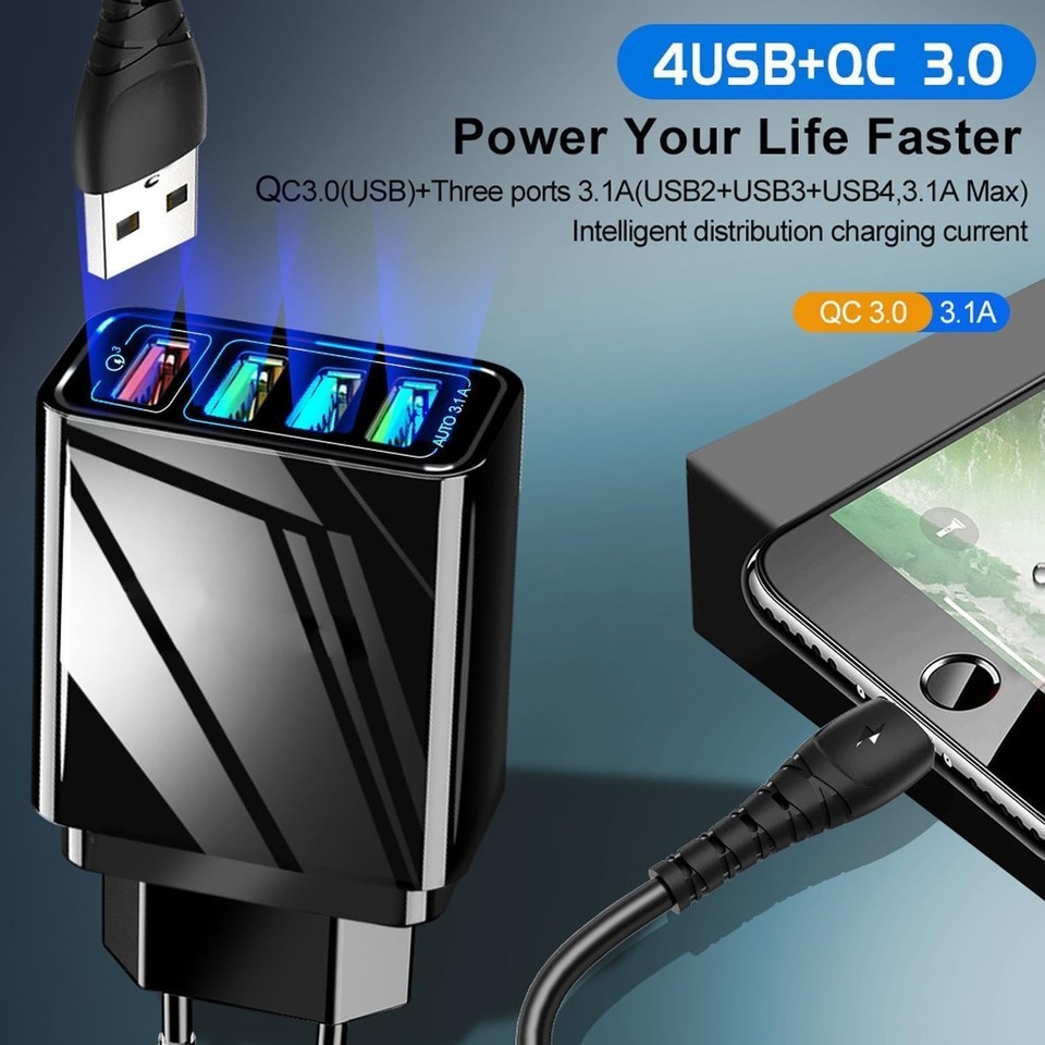 Hyper Charge Pro, Hyper Charge Pro Charger, 4-Port Quick Charge 3.0 Hub ...