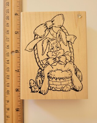 Rare Diamonds Rubber Stamp Resting Rabbit F6022 Tired Easter Bunny in ...