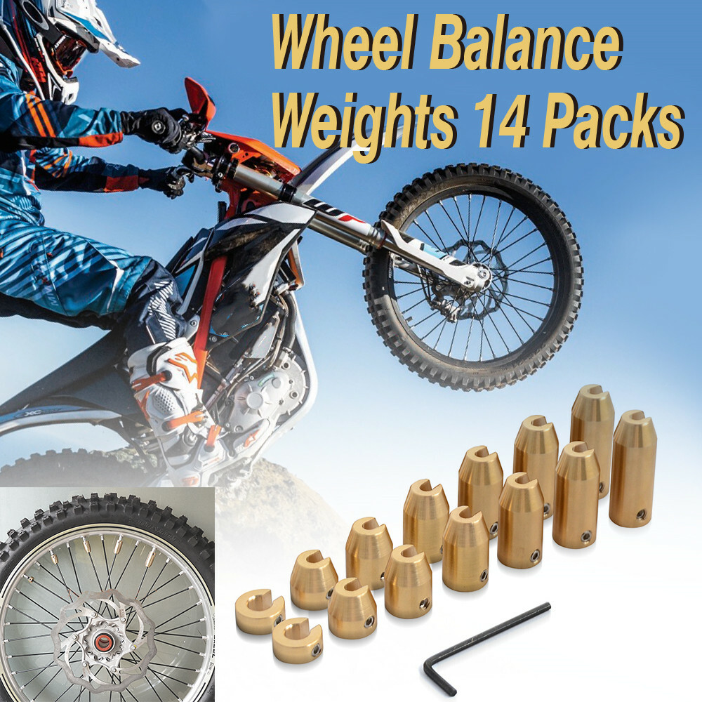 14 Pack Motorcycle Reusable Brass Wheel Spoke Balancer Tires Weights ...