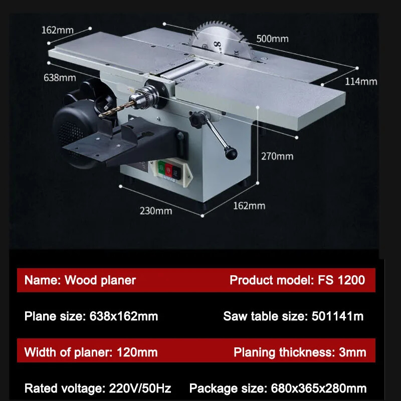 Multi-functional Electric Planer Woodworking Planing Machine Carpentry ...