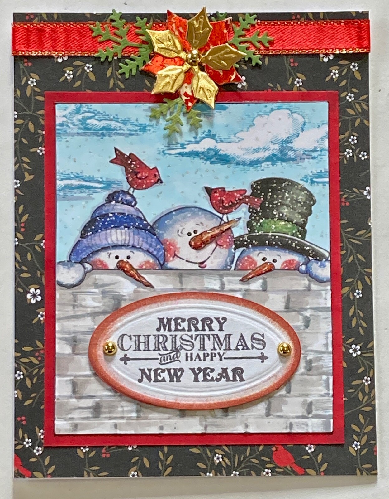 CHRISTMAS - Snowmen peaking over a wall - handmade card By DEE | eBay