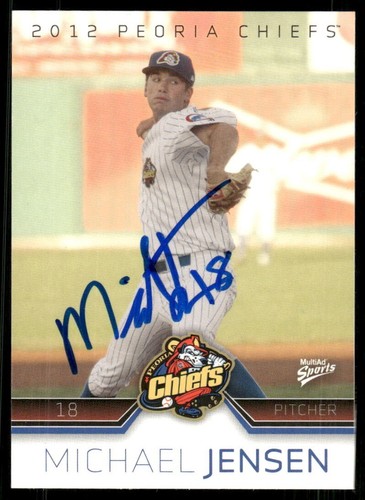 2012 Peoria Chiefs MICHAEL JENSEN Signed Card autograph auto CUBS | eBay