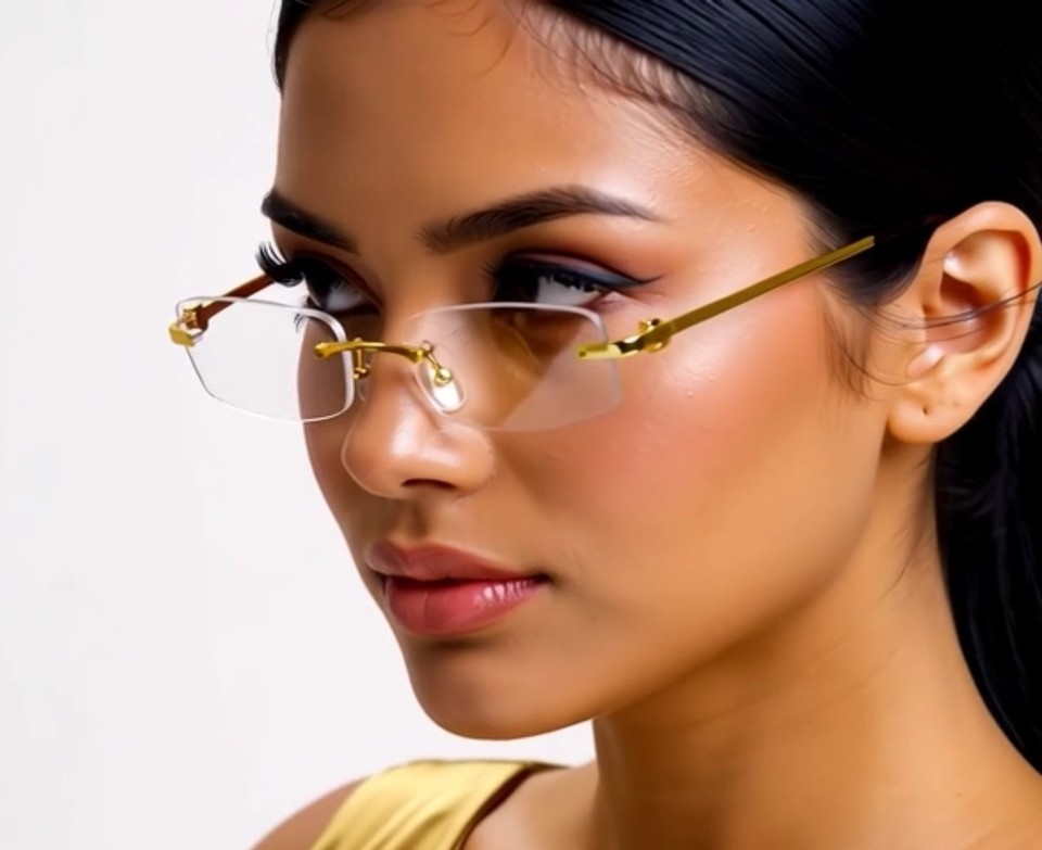 Women Trendy Clear Eye Glasses Outfit Small Shades Minimalist Gafas ...