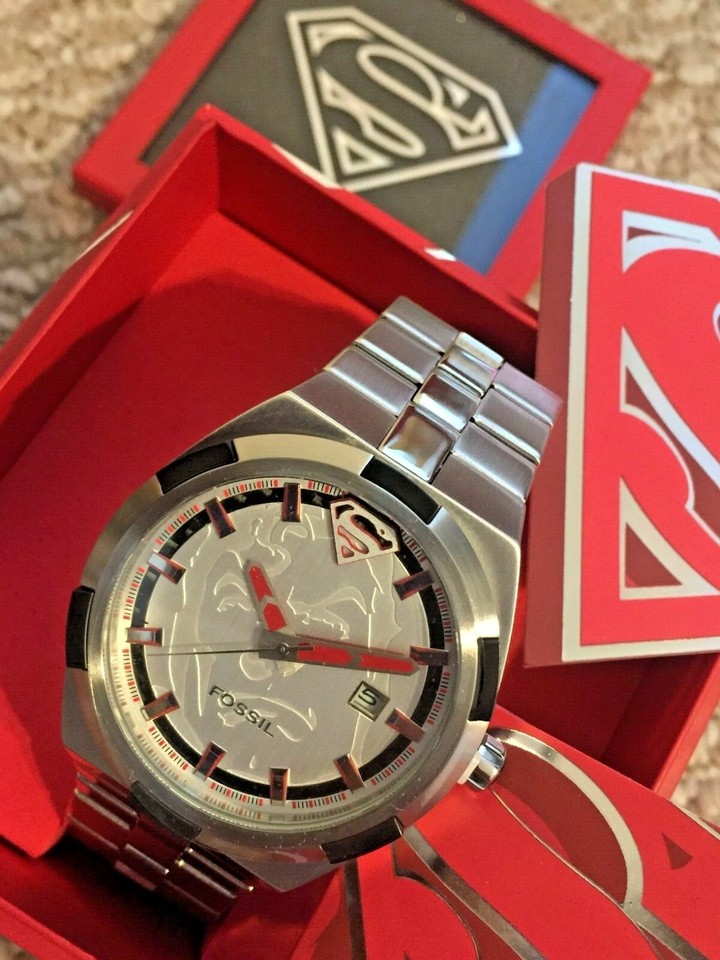 Fossil SUPERMAN Watch Urban Red LL1036 Limited Edition Very Rare Ship ...