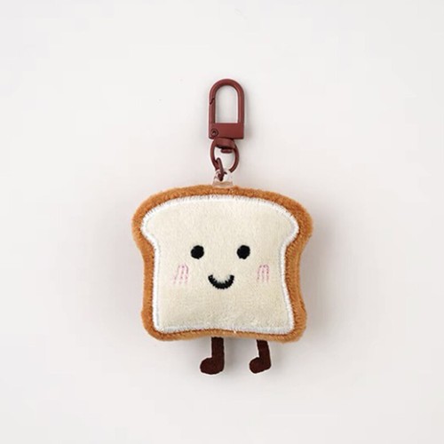 Toast Bread Key Chain Cartoon Plush Food Doll Pendant Key Ring Charms ...