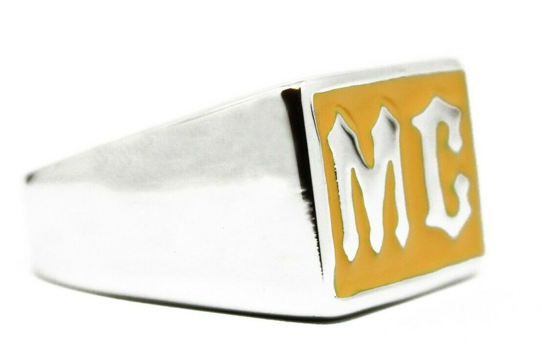 MC Gold Yellow Motorcycle Club Biker Ring Sz 7,9,10,11,12,13,15, | eBay