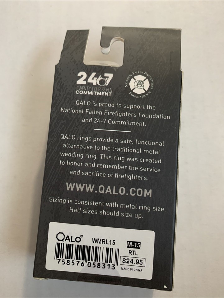 Qalo "Thin Red Line" Black and Red Functional Wedding Ring - Size 14 | eBay