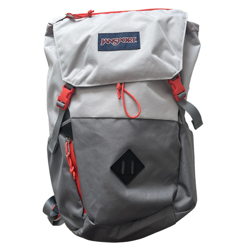 Jansport Pike Backpack Gray Colorblock Orange Pockets Drawstring ...