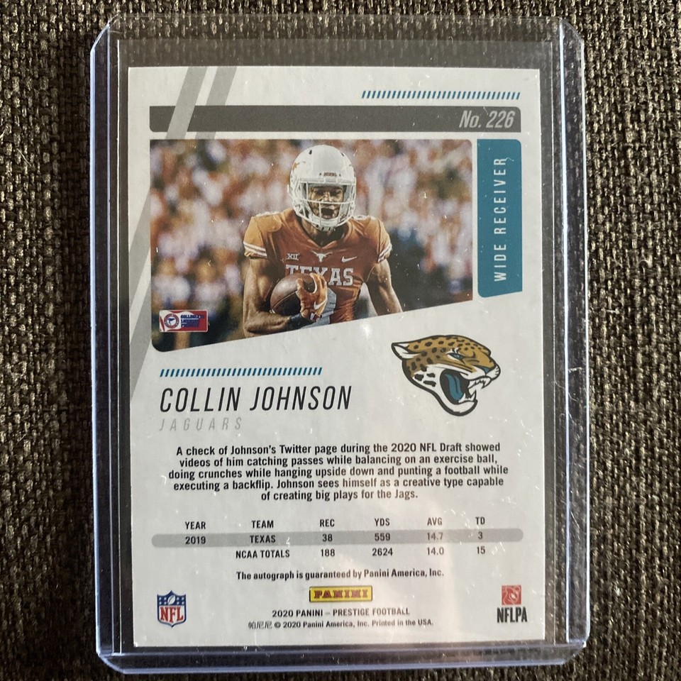 2020 COLLIN JOHNSON Prestige Football Rookies Signatures Auto #226 ...