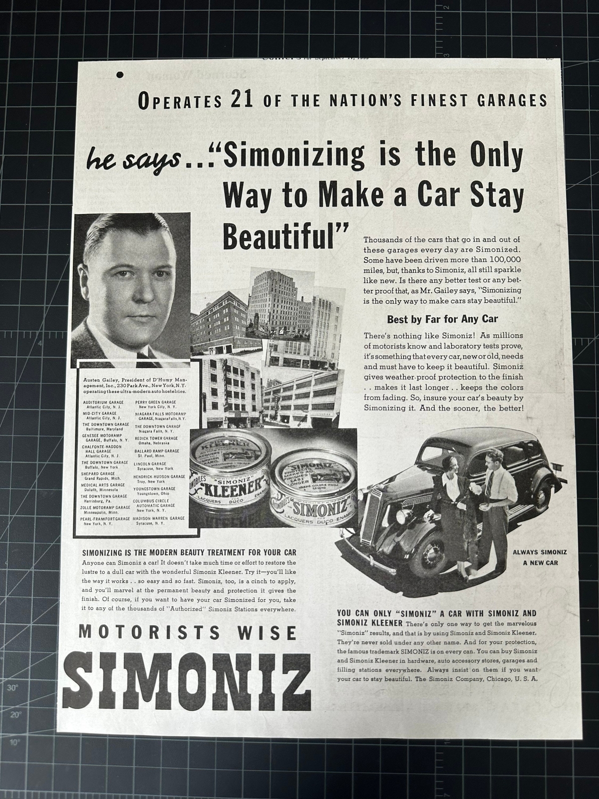 Vintage 1935 Simoniz Print Ad | eBay
