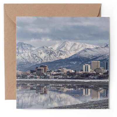 1 x Blank Greeting Card Anchorage Alaska Mountains Snow Travel #50091 ...