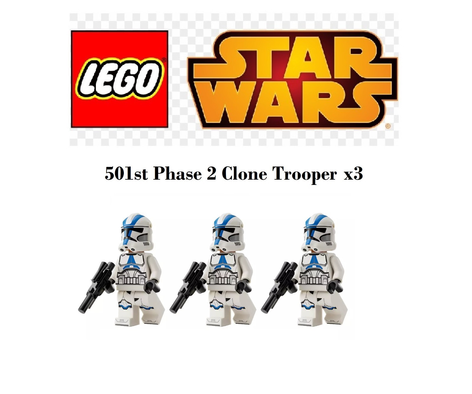 LEGO Star Wars Phase 2 501st Legion Clone Trooper 3 Minifigs 75378 Army ...