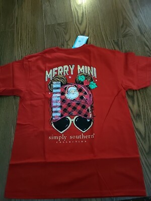 Simply Southern Christmas T Shirt Red Merry Mama Short Sleeve Santa ...