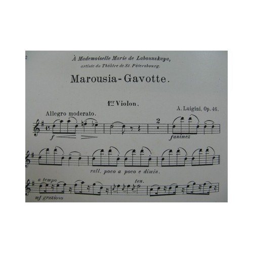 Luigini Alexandre Marousia Gavotte Orchestra 1897 | eBay