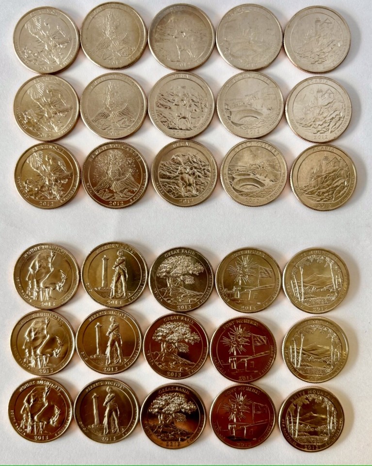 2010-2021 COMPLETE 160 Quarter National Park PDS Business Strike Uncirc ...