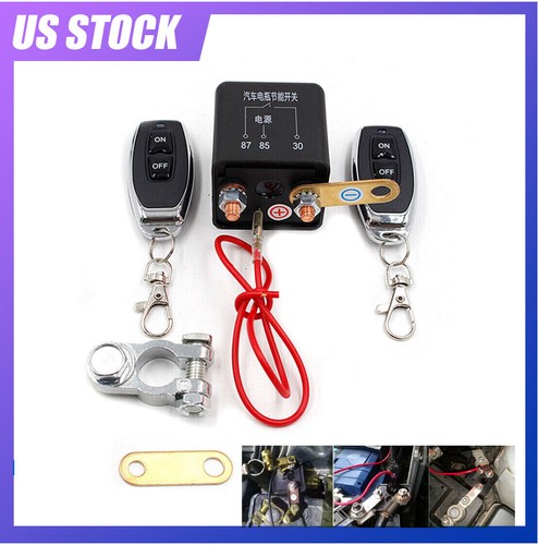 Wireless Dual Remote Car Battery Disconnect Relay Master Kill Cut-off ...