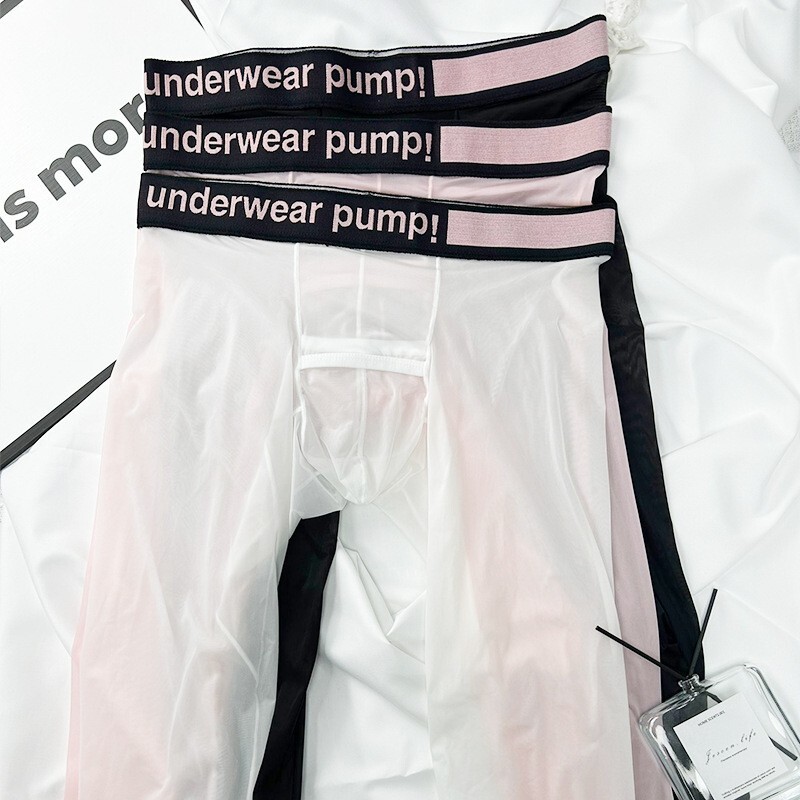 Sexy Men Transparent Underwear Ultra Thin Long Leggings 3D U Convex Pouch Pants | eBay
