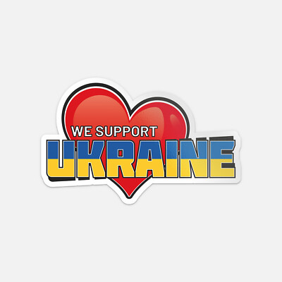 We Support Ukraine Flag Heart Car Bumper Vinyl Sticker Decal ''SIZES ...