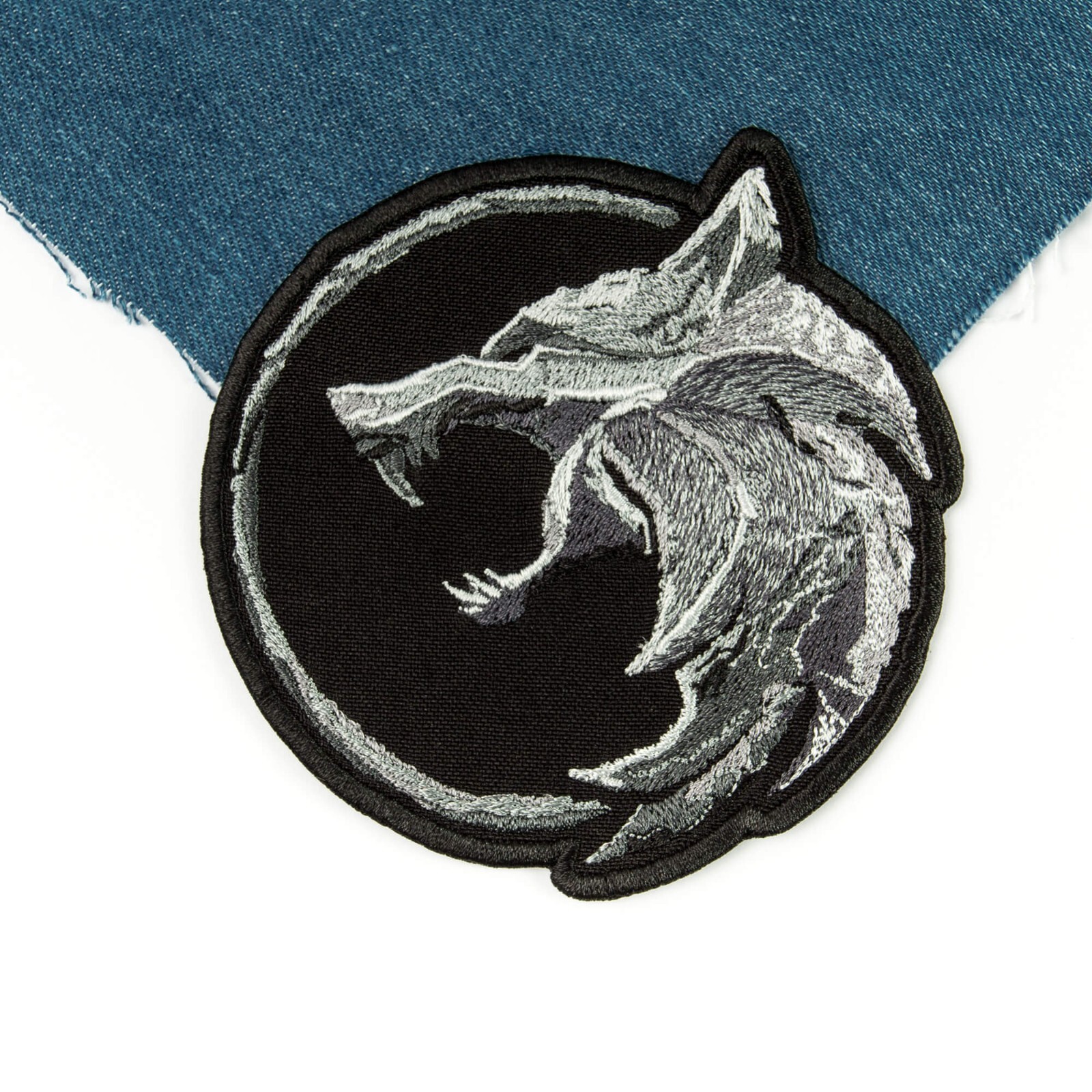 Wolf Medallion Patch, Angry Wolf Head Jacket Large Amulet, Embroidered ...